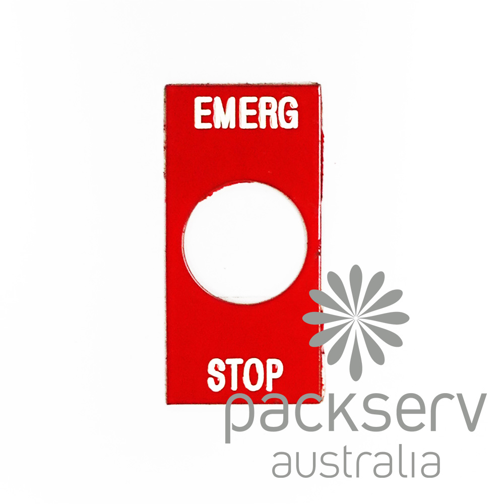Emergency Stop Label Plate - Square, Steel (LPS-ES)